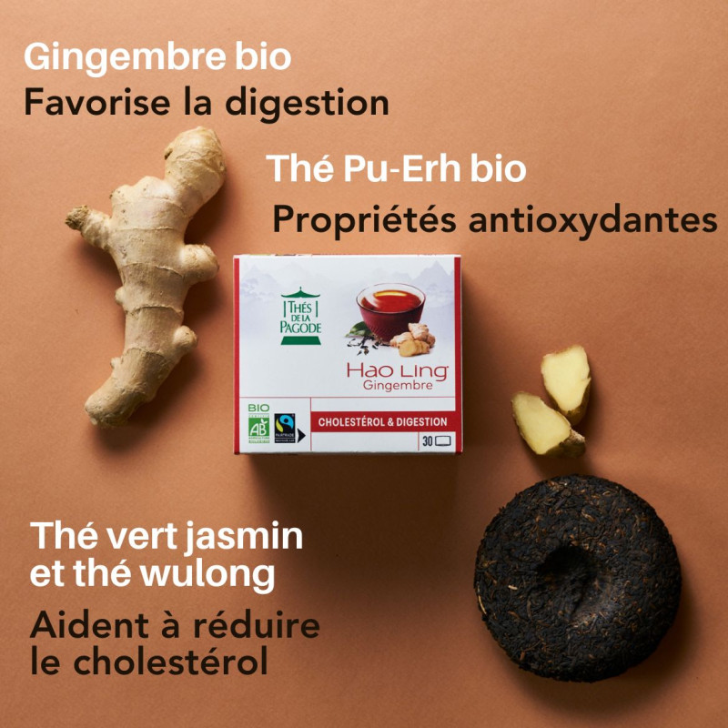 Thé Hao Ling, Thé Bio pu-erh, Thé anti cholestérol, Thé digestion - 30 ...